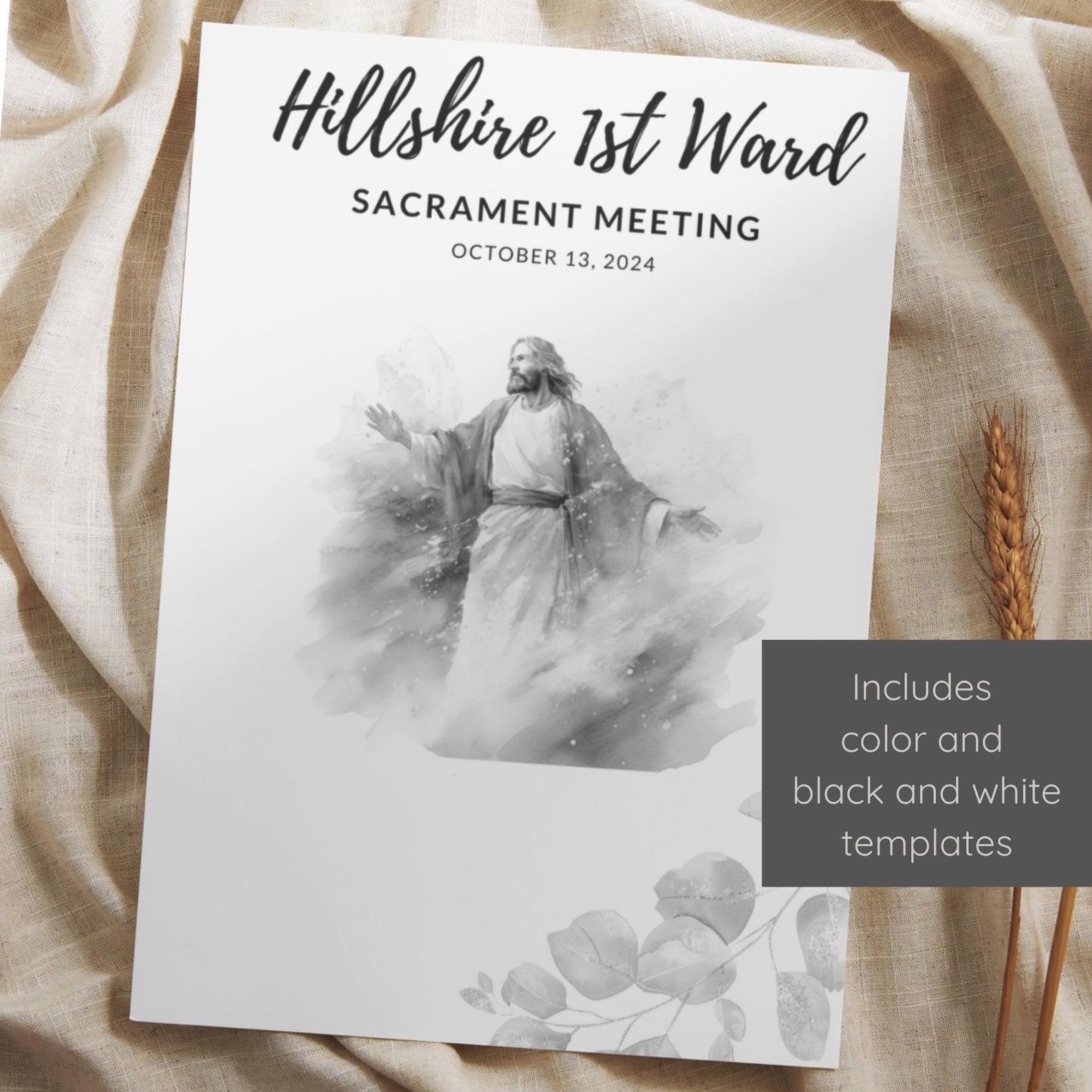 LDS Sacrament Meeting Program Template - Etsy