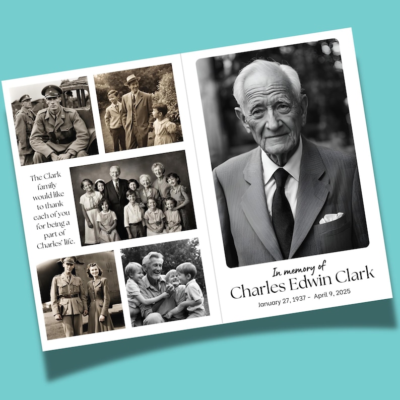 Photo Funeral Program Template for LDS Funeral Service, Memorial ...