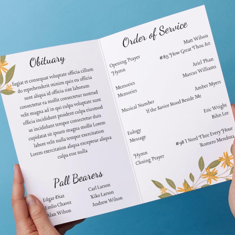 Editable LDS Funeral Program Template for Funeral Service, Celebration ...