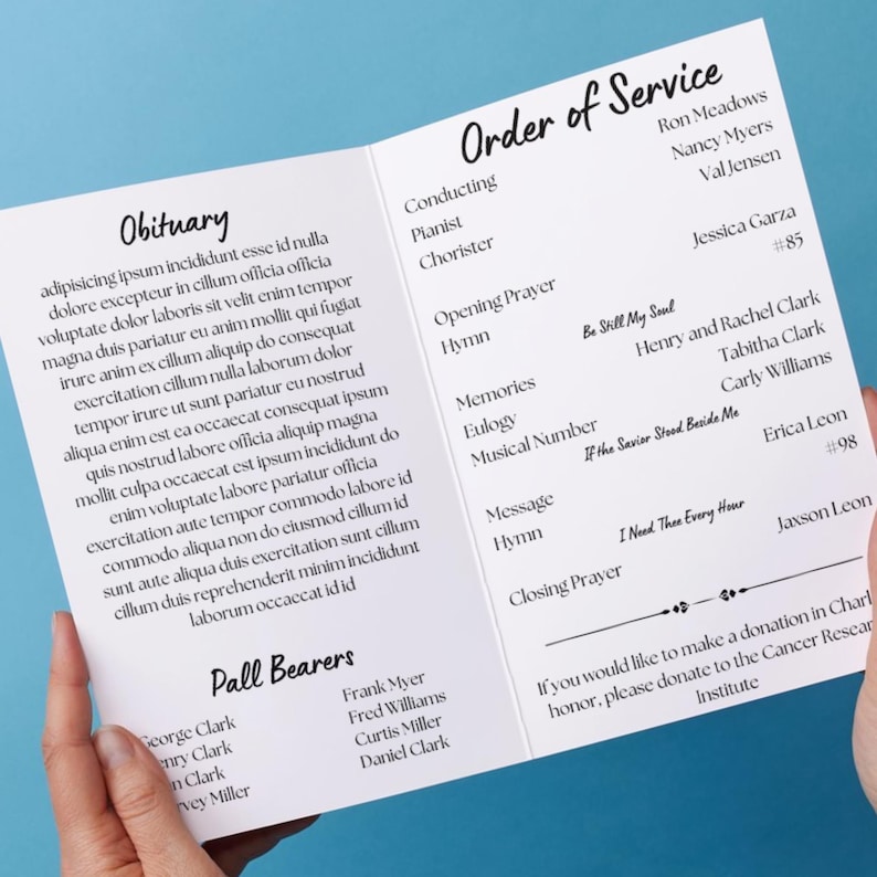 Photo Funeral Program Template for LDS Funeral Service, Memorial ...
