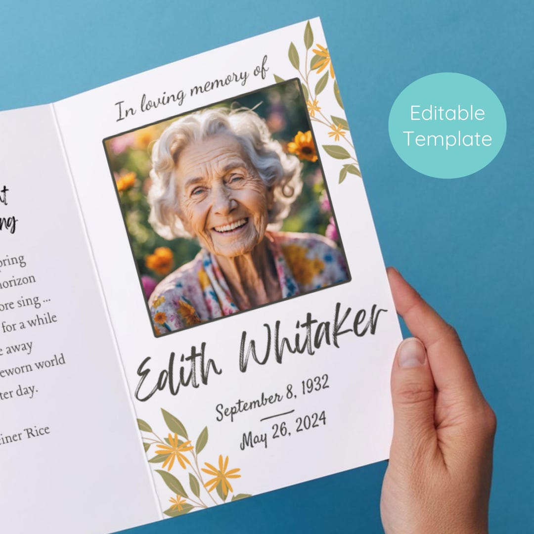 Editable LDS Funeral Program Template for Funeral Service, Celebration ...