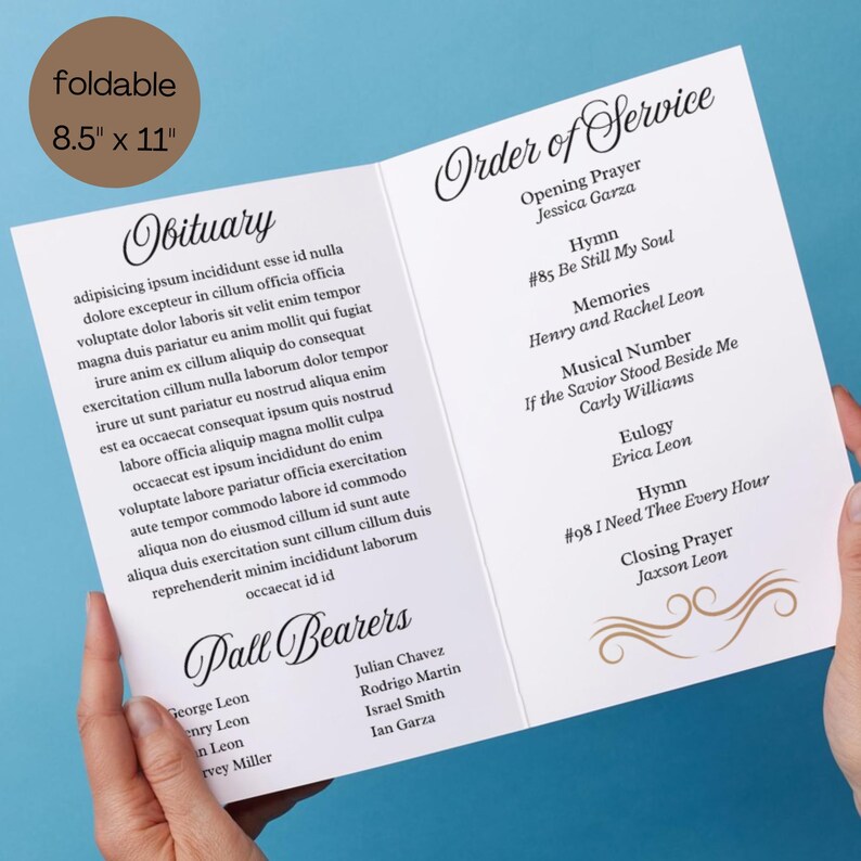 Minimalist LDS Funeral Program Template for Funeral Service, Memorial ...