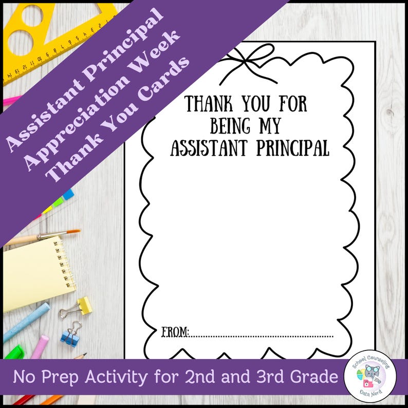 Assistant Principal Thank You Cards – Appreciation Gift for Classrooms ...