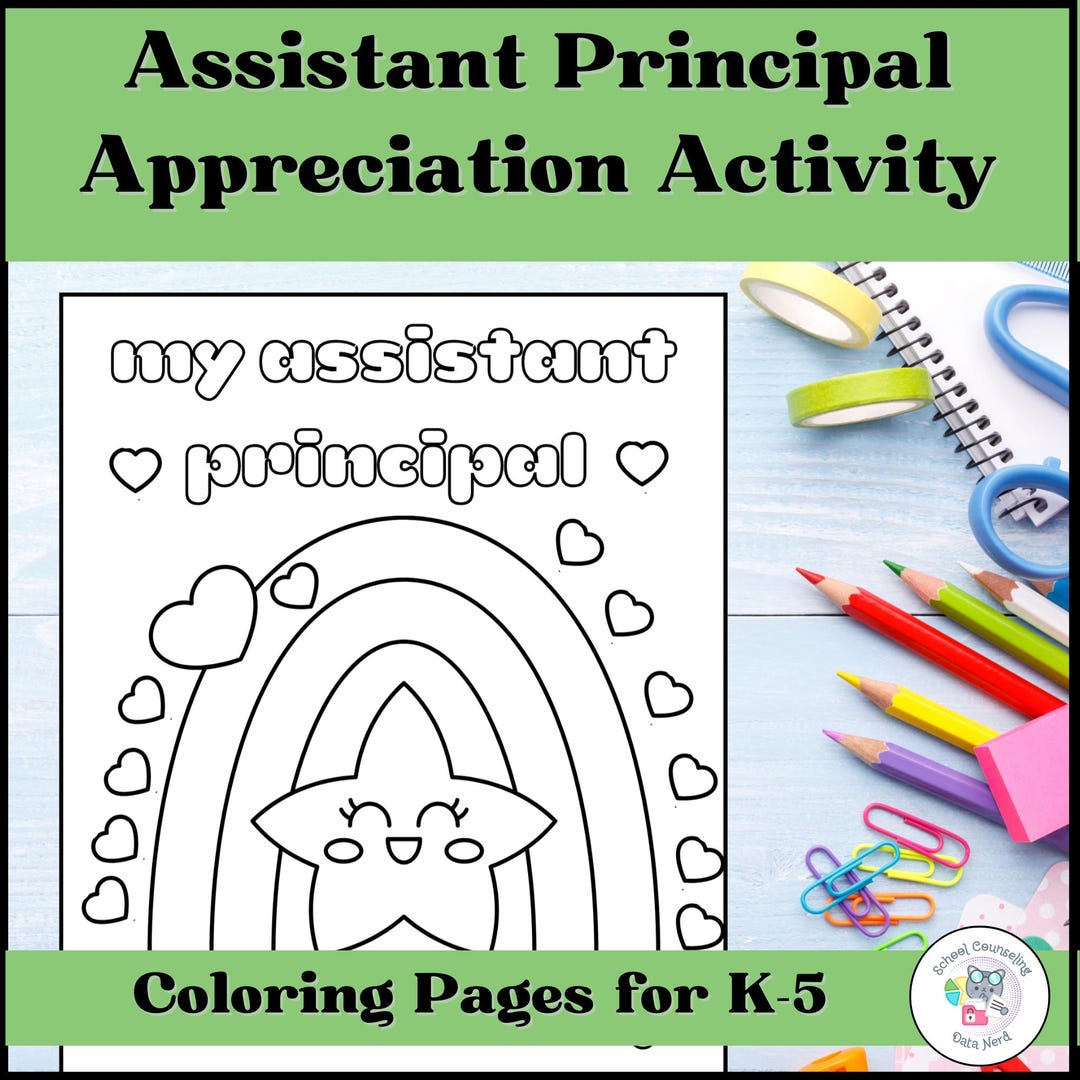 Assistant Principals Appreciation Coloring Pages – PDF Printable Thank ...