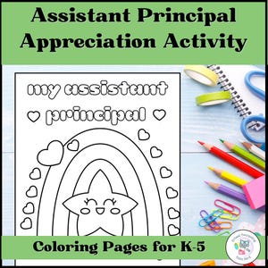 Assistant Principals Appreciation Coloring Pages – PDF Printable Thank ...