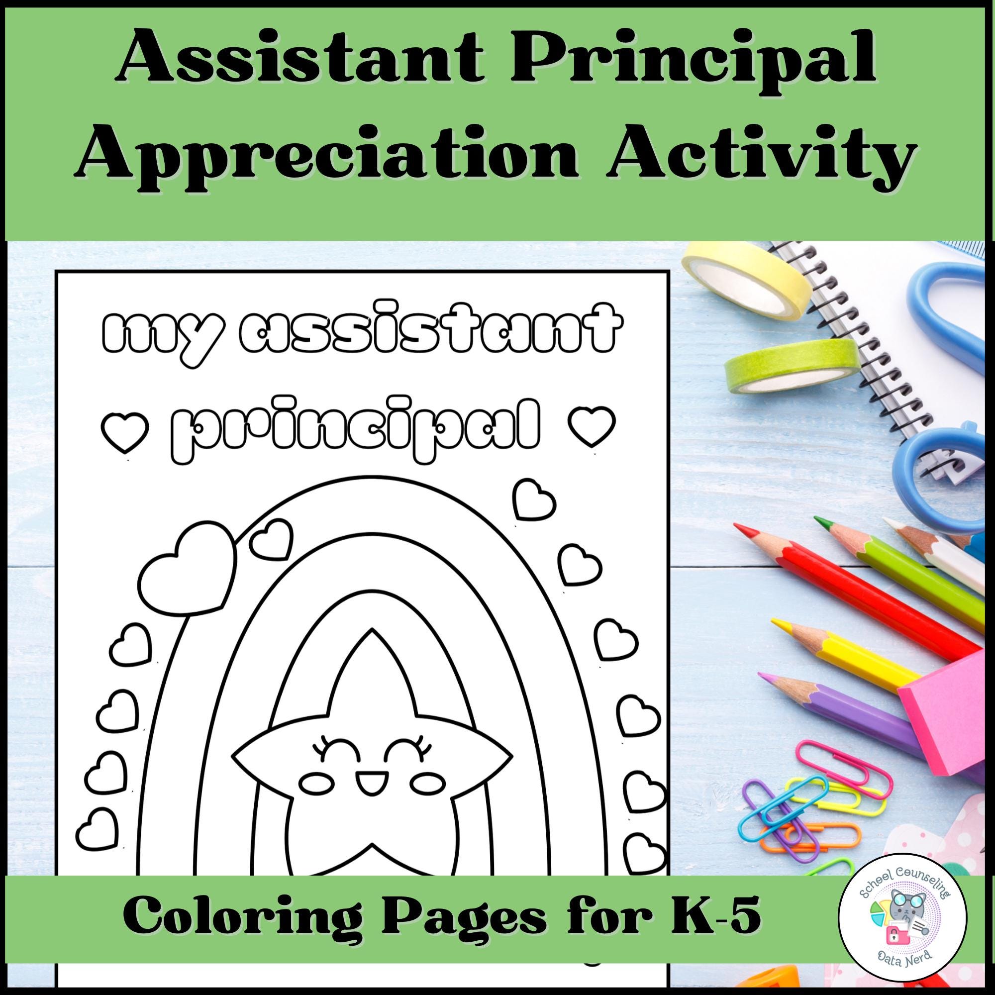 Assistant Principals Appreciation Coloring Pages – PDF Printable Thank ...