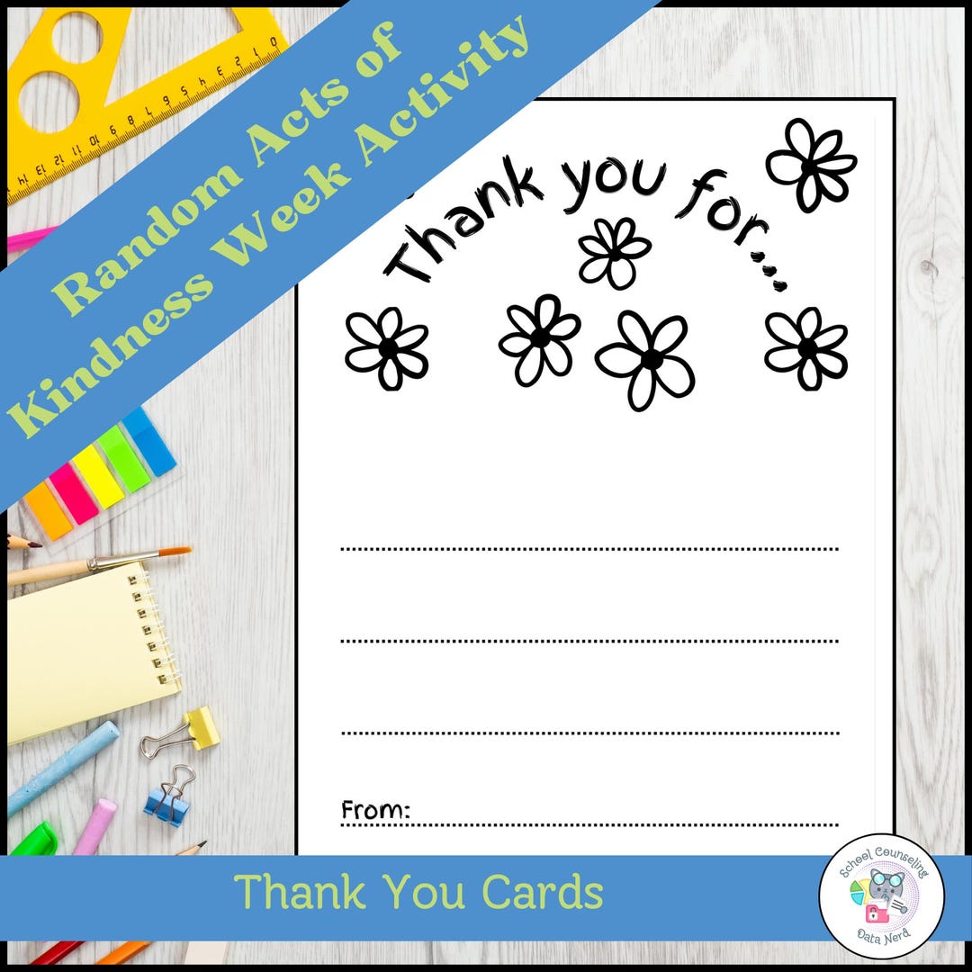 Thank You Cards for Random Acts of Kindness Week | Printable Gratitude ...