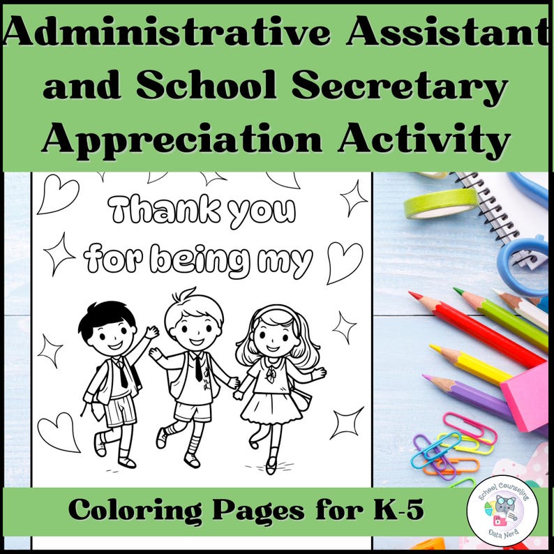 School Secretary and Administrative Assistant Appreciation Coloring ...