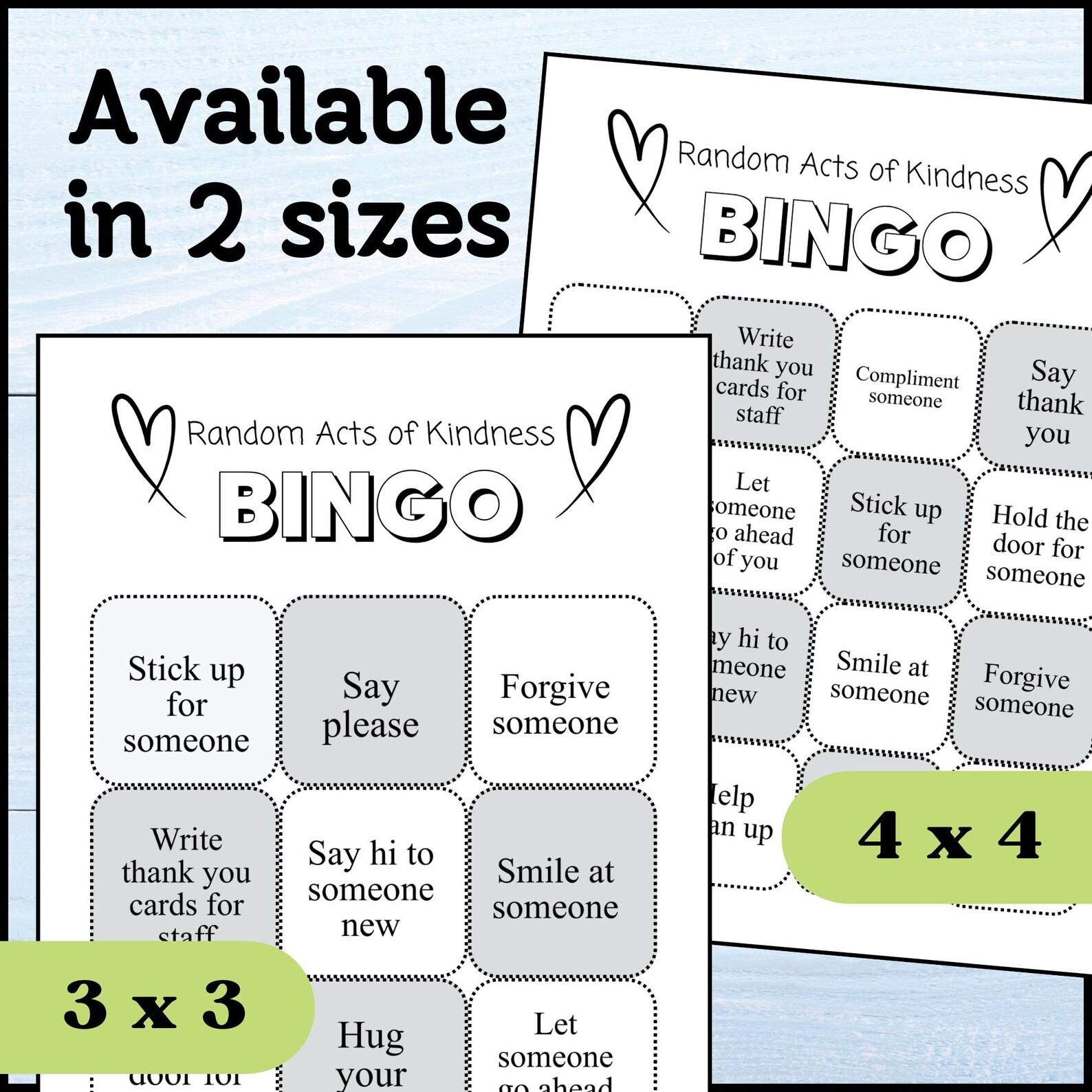 Random Acts of Kindness Bingo | Printable Bingo Cards for Kids ...