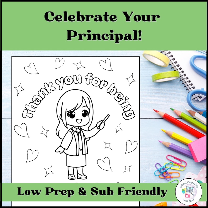 Principal Appreciation Coloring Pages – PDF Printable Thank You ...