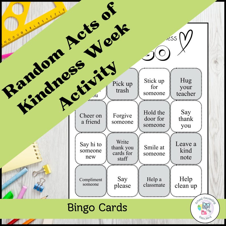 Random Acts of Kindness Bingo | Printable Bingo Cards for Kids ...