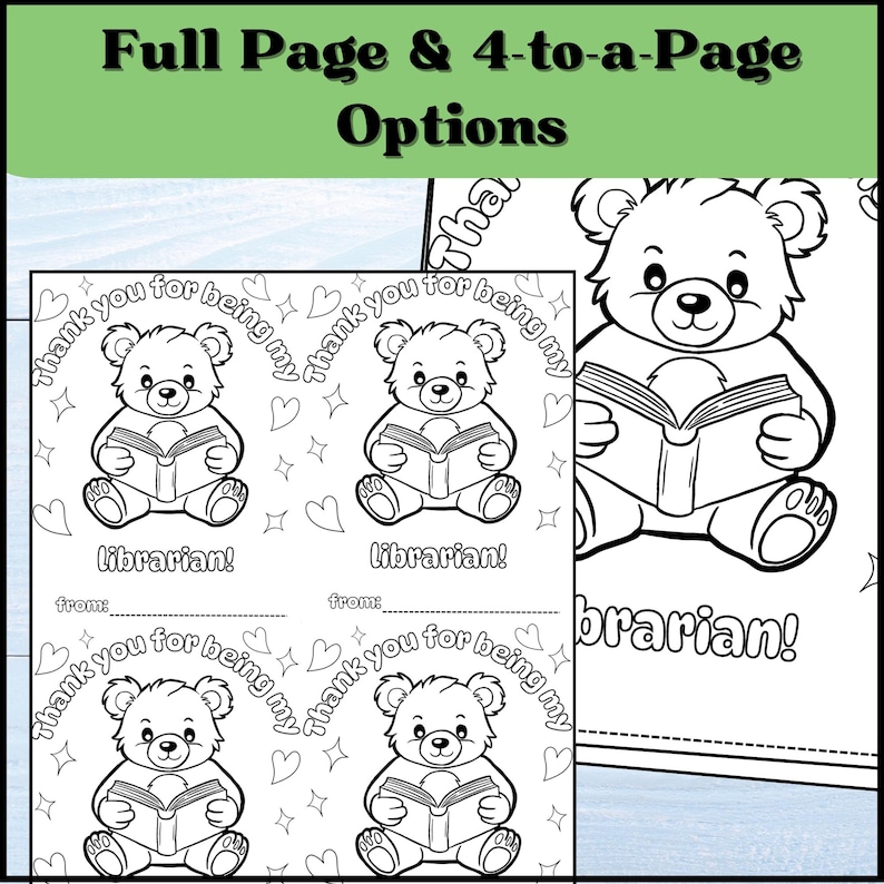 Librarian Appreciation Coloring Pages – PDF Printable Thank You ...