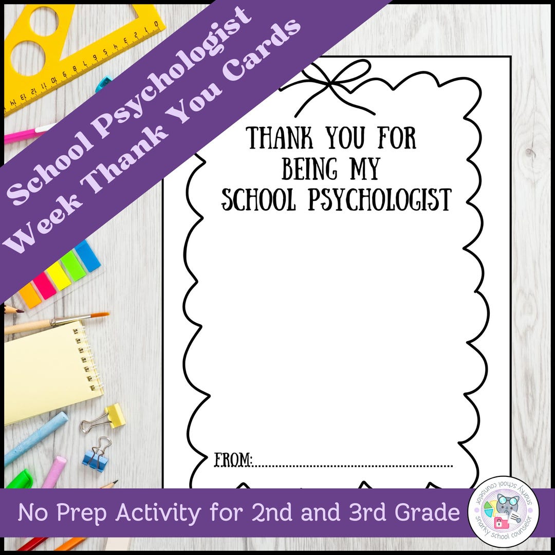 School Psychologist Thank You Cards – School Psychologist Appreciation ...
