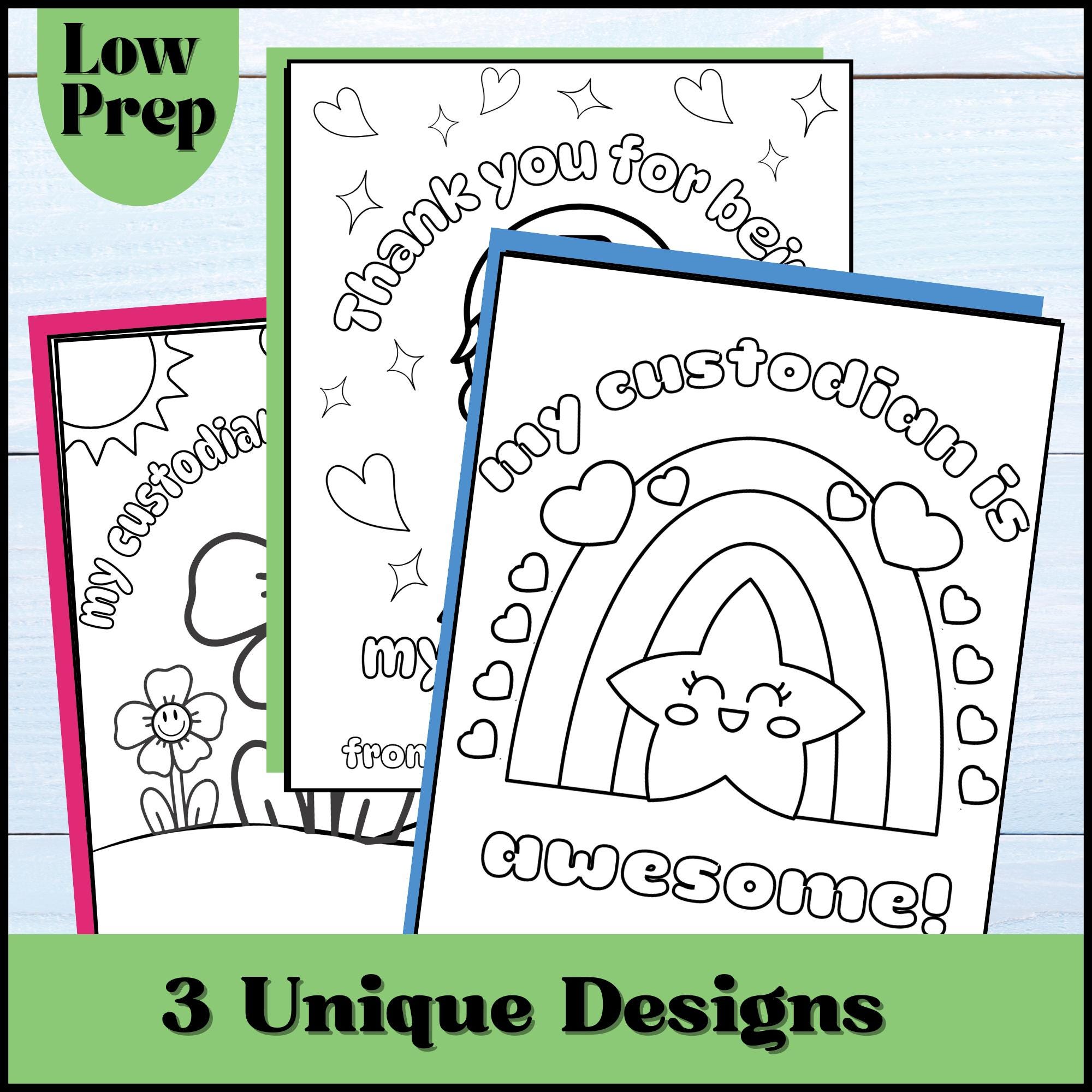 Custodian Appreciation Coloring Pages – PDF Printable Thank You ...