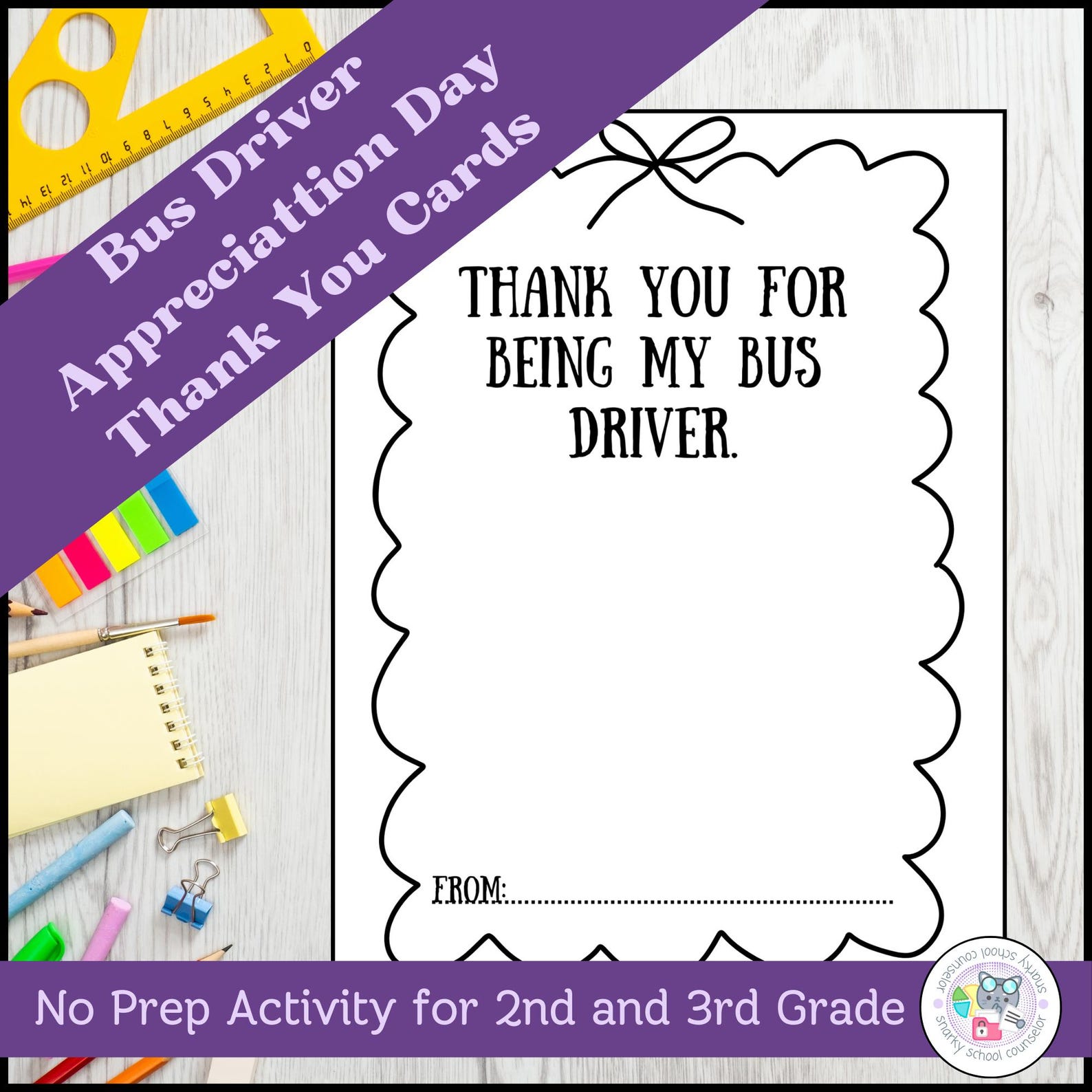 School Bus Driver Thank You Cards – Appreciation Gift for Classrooms ...