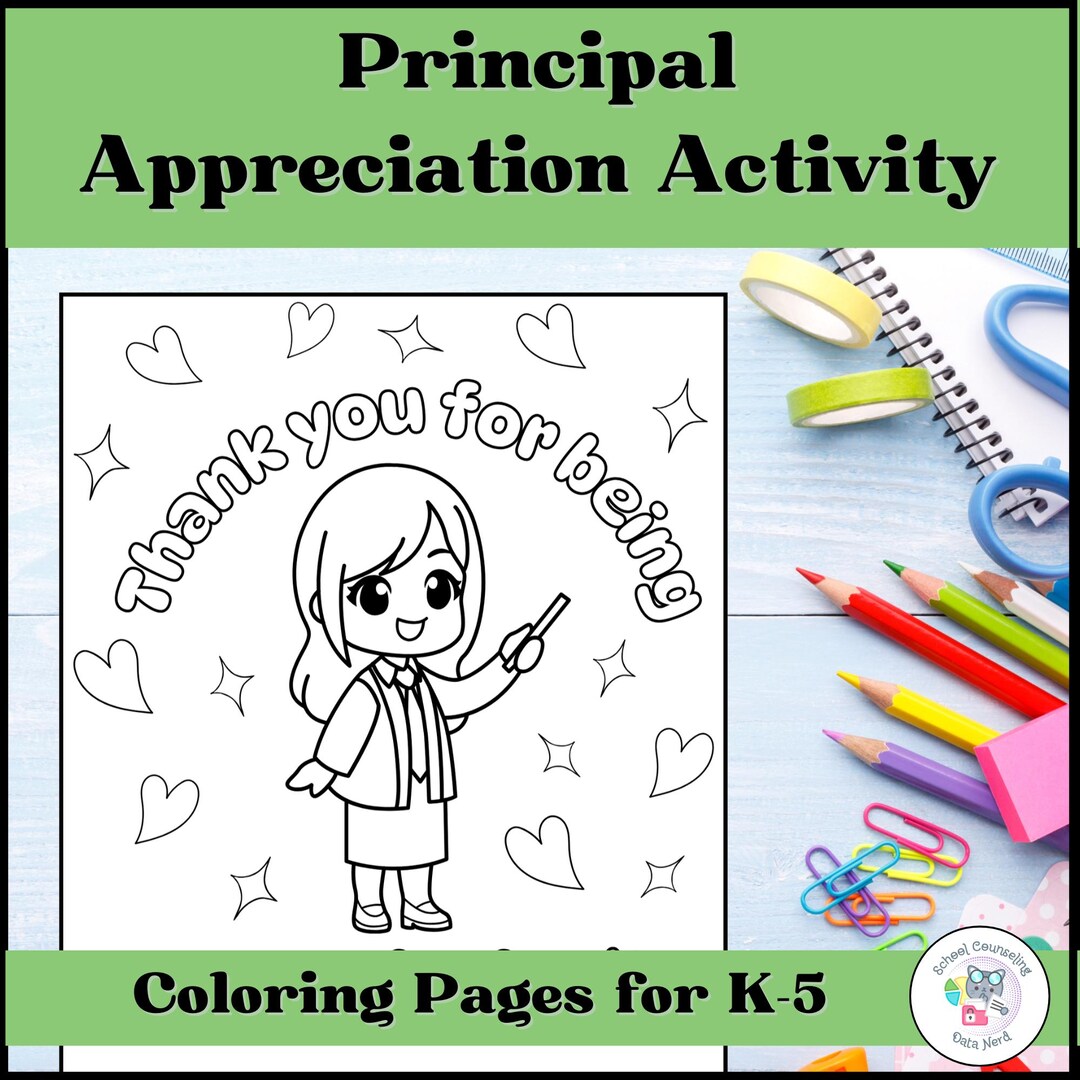 Principal Appreciation Coloring Pages – PDF Printable Thank You ...