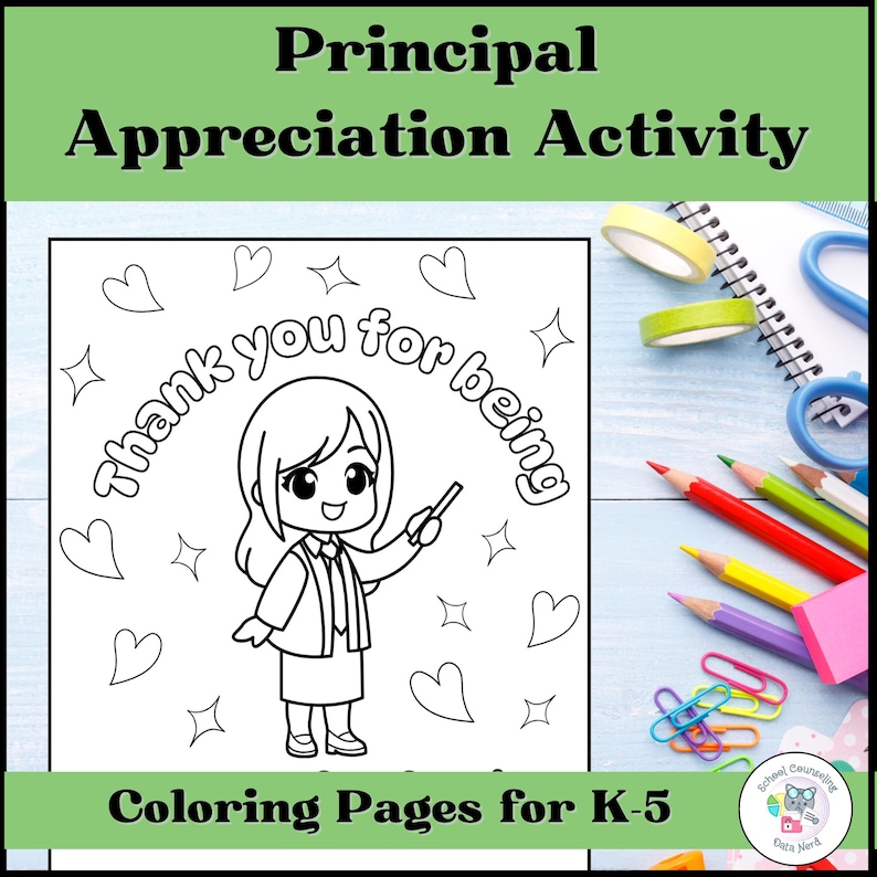 Principal Appreciation Coloring Pages – PDF Printable Thank You ...