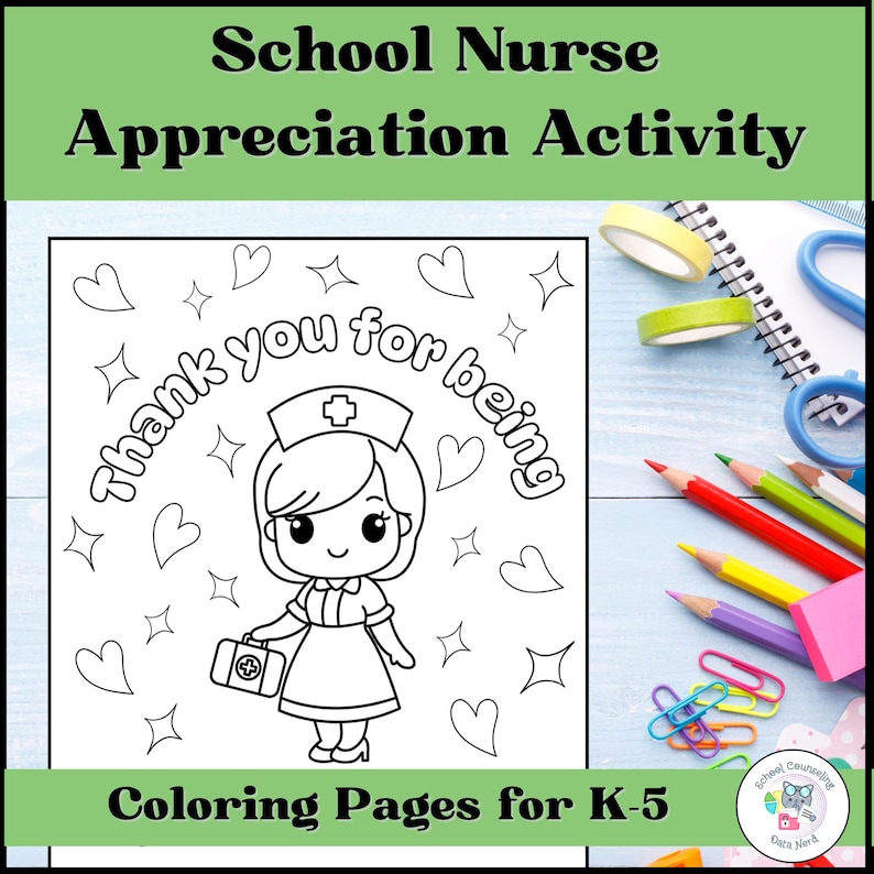 School Nurse Appreciation Coloring Pages – PDF Printable Thank You ...