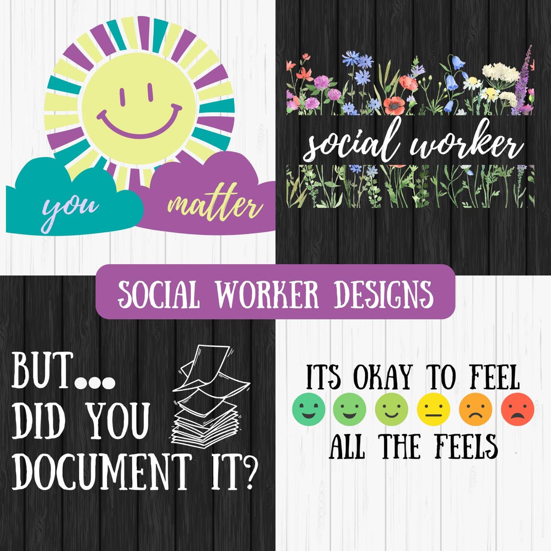 MEGA Bundle, Social Worker Designs, Digital SVG & PNG Files, Social ...