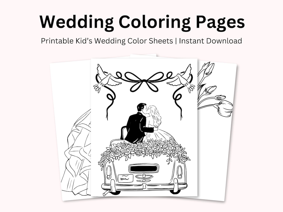 Printable Wedding Coloring Pages, Kids Wedding Coloring, Wedding Kids ...