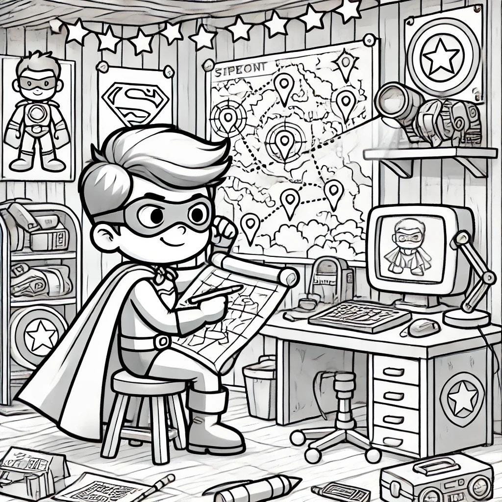 The Adventures of Superkid: Printable Coloring Book for Kids | Fun ...