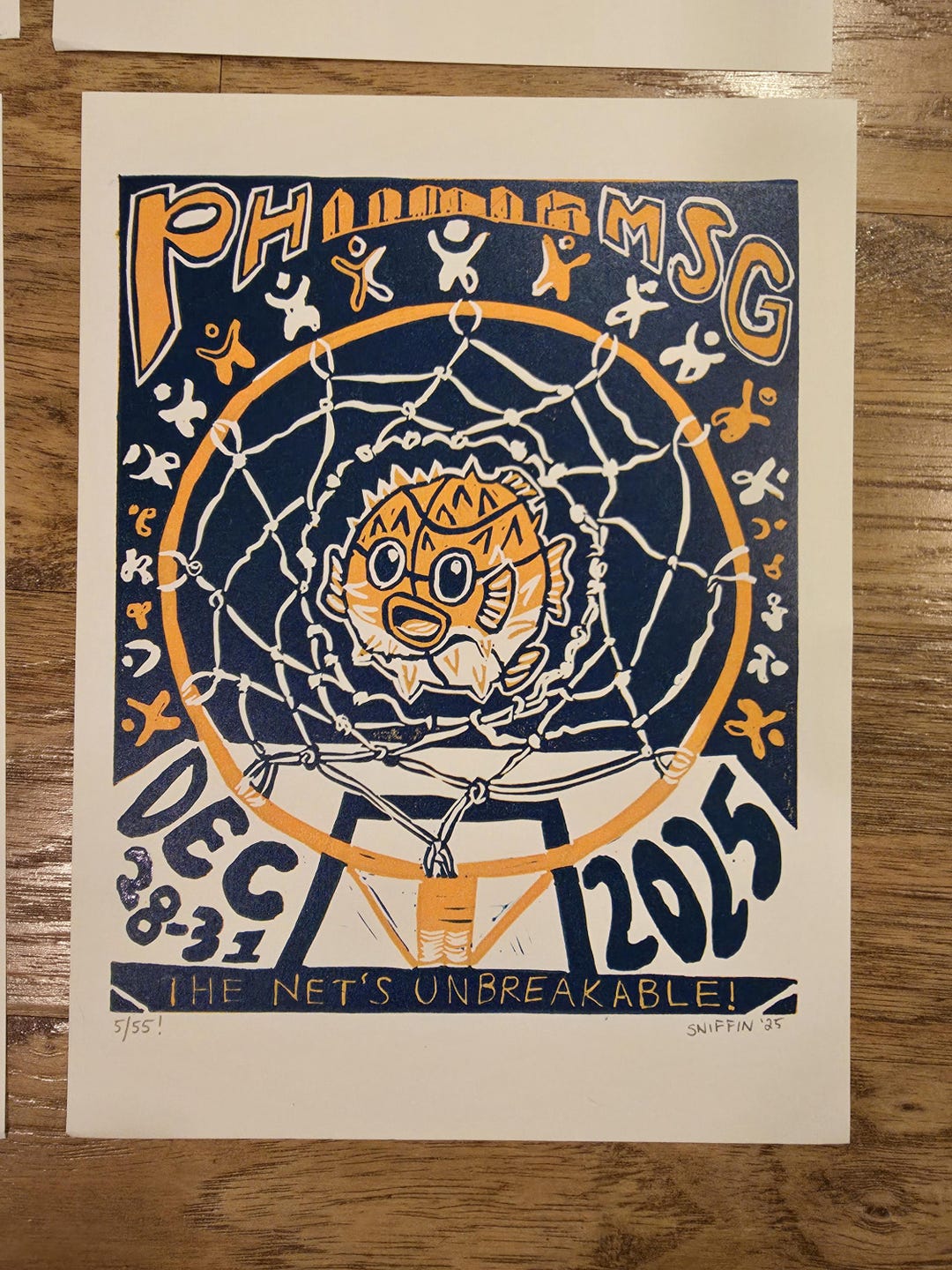 Dark Blue Variation 2025 MSG Phan Art Blockprint - Etsy