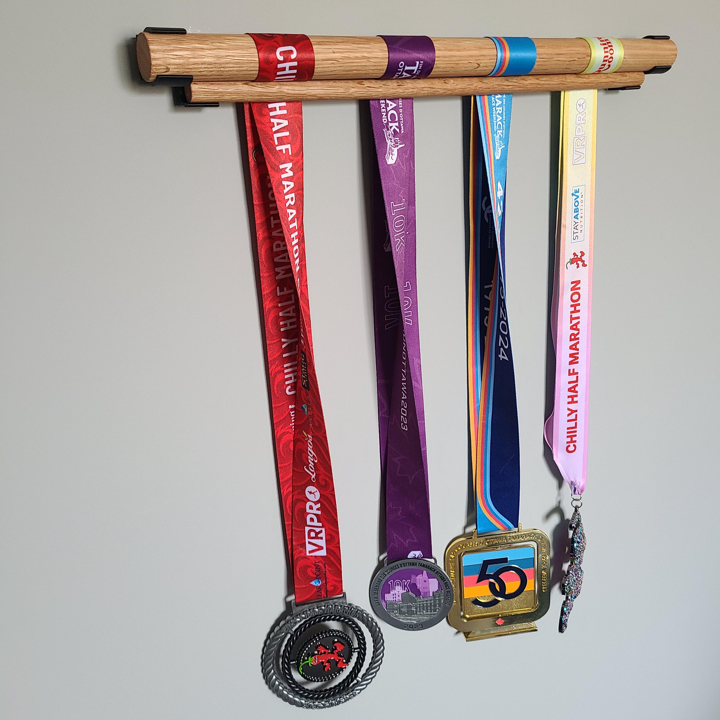 Race Medal Wall Display – Minimalist Medal Hanger With Modular Hardwood ...