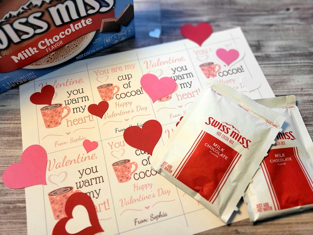 Valentine's Hot Cocoa Classroom Valentine for Kids Valentines Hot ...