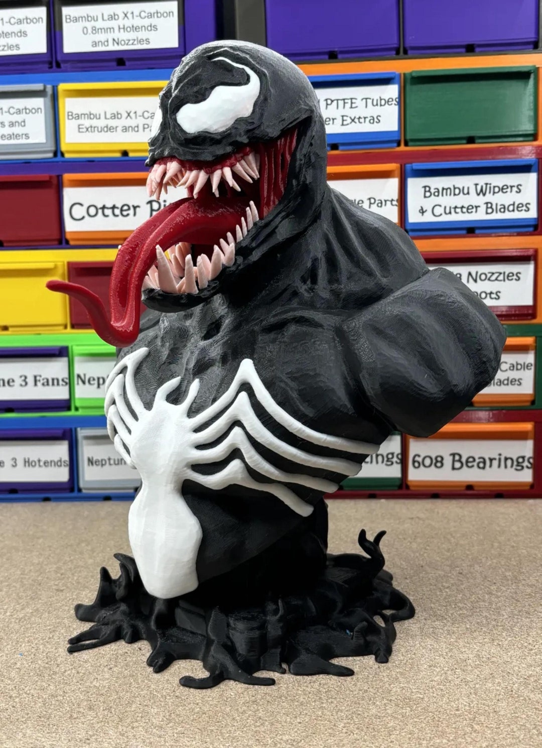 Venom Chibi, 3D Printed Figure, Miniature Collectible, Gift, Venom Gift ...