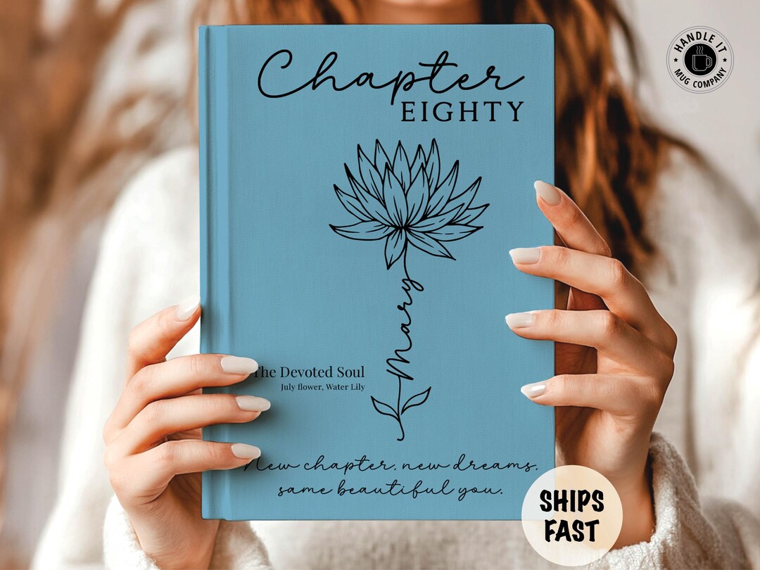 80th Birthday Journal for Women Personalized Birth Flower Notebook ...