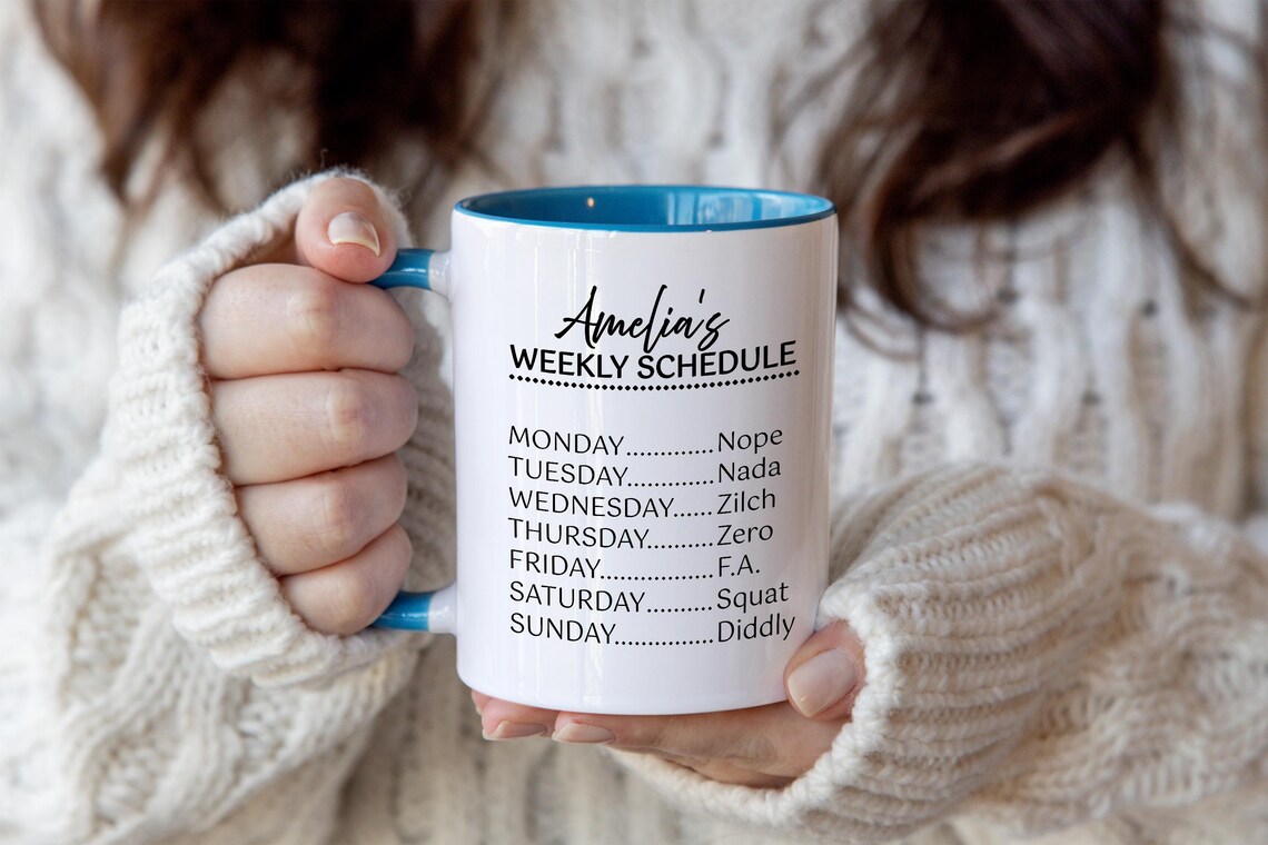 Funny Retirement Mug Monday Nope Schedule Gift for Women Men Coworker ...