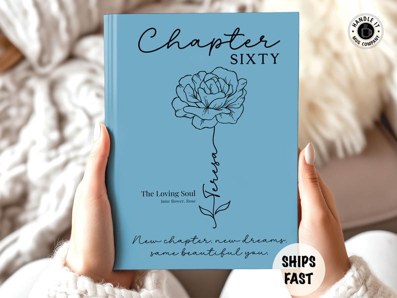 60th Birthday Journal for Women Personalized Birth Flower Notebook ...