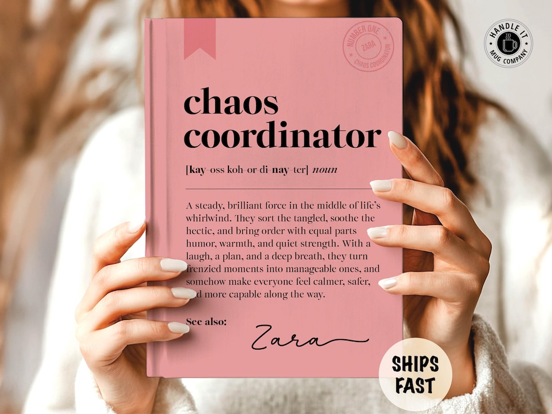 Personalized Chaos Coordinator Notebook Custom Name Gift Funny Work ...