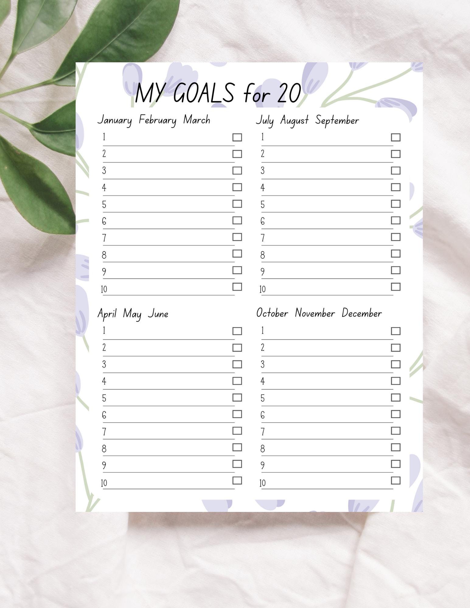 Printable Yearly Planner, Check List, TO DO List, Floral Digital ...