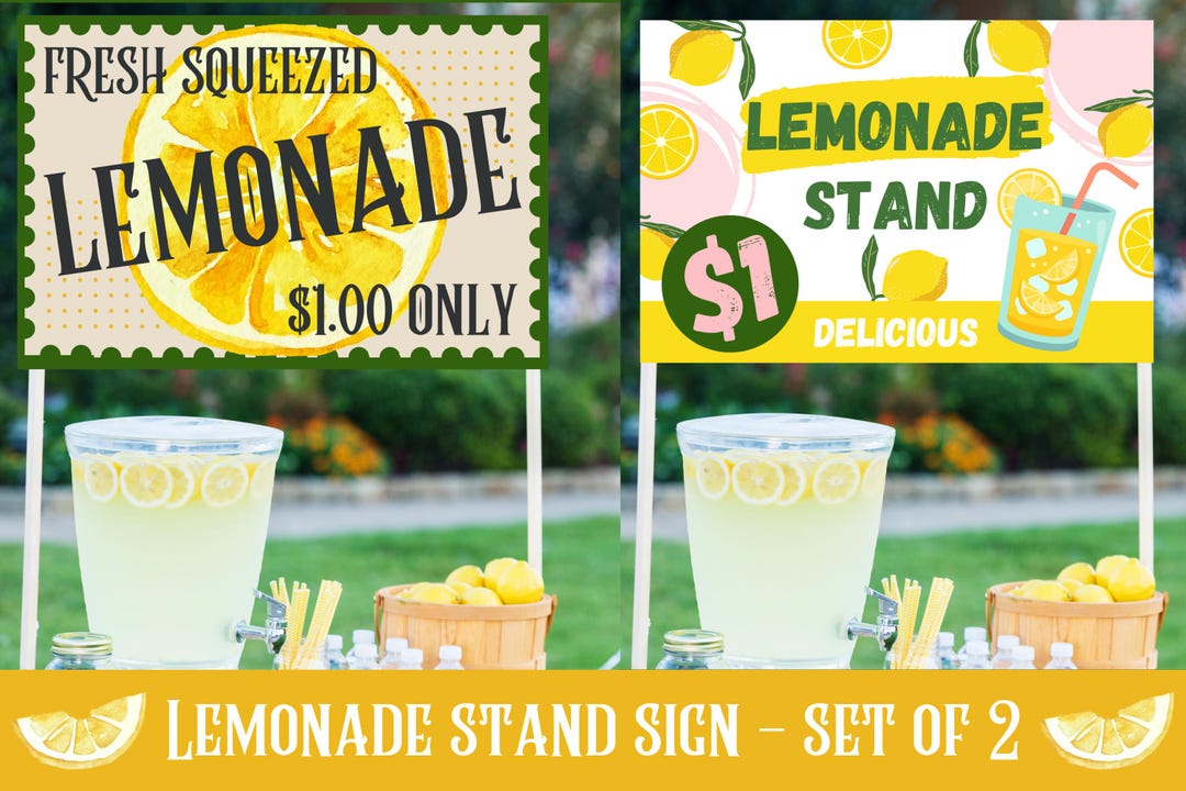 Digital Instant Download Printable Sign for Lemonade Stand Sign for ...