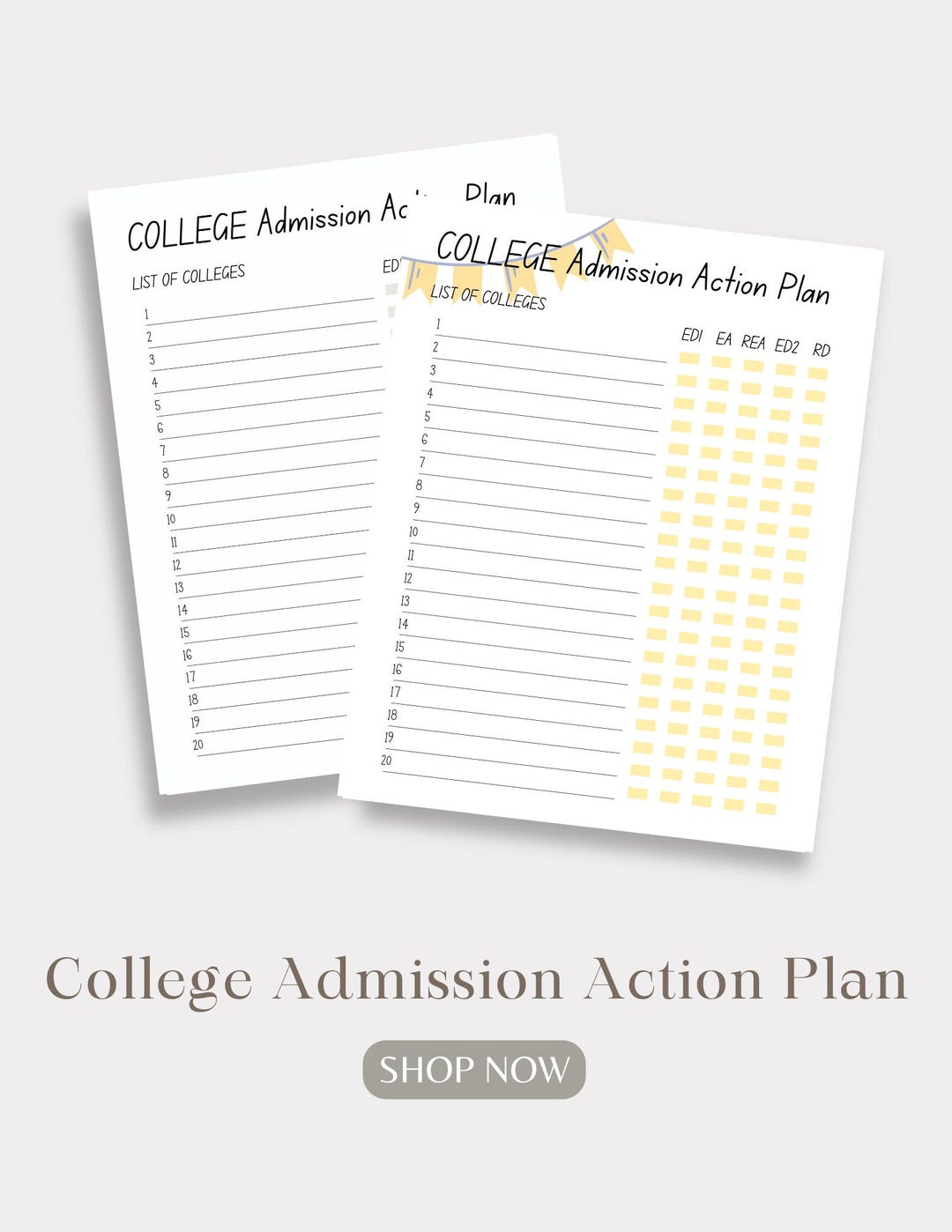Printable Template for College Admission, Printable College Admission ...