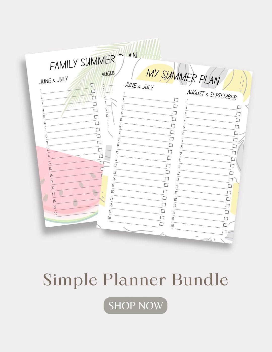 Printable Summer Planner, Bundle Deals, Digital Template, Instant ...