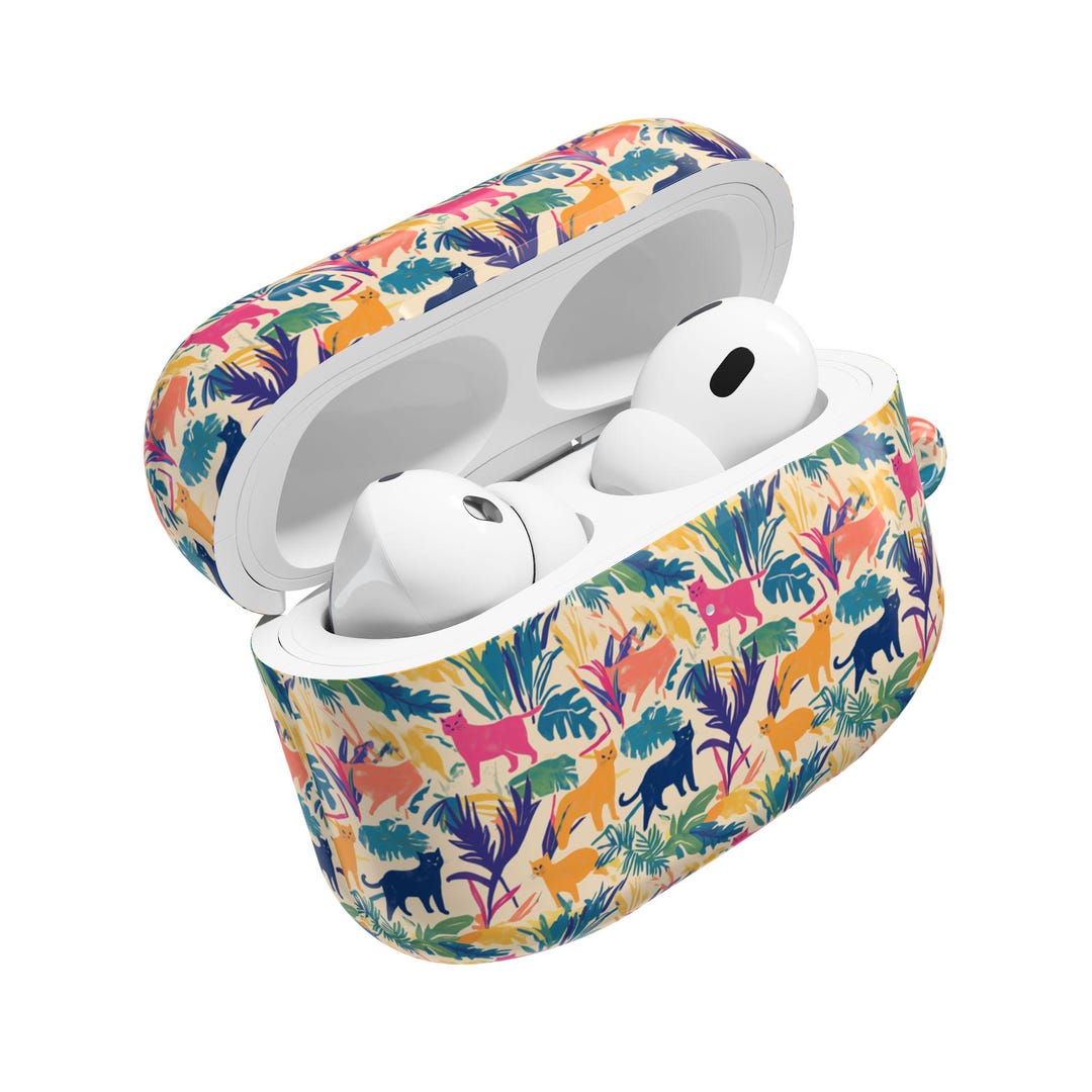 Kawaii Cat AirPod Cases, Hawaii Style Cat, Cute Earphone Case ...