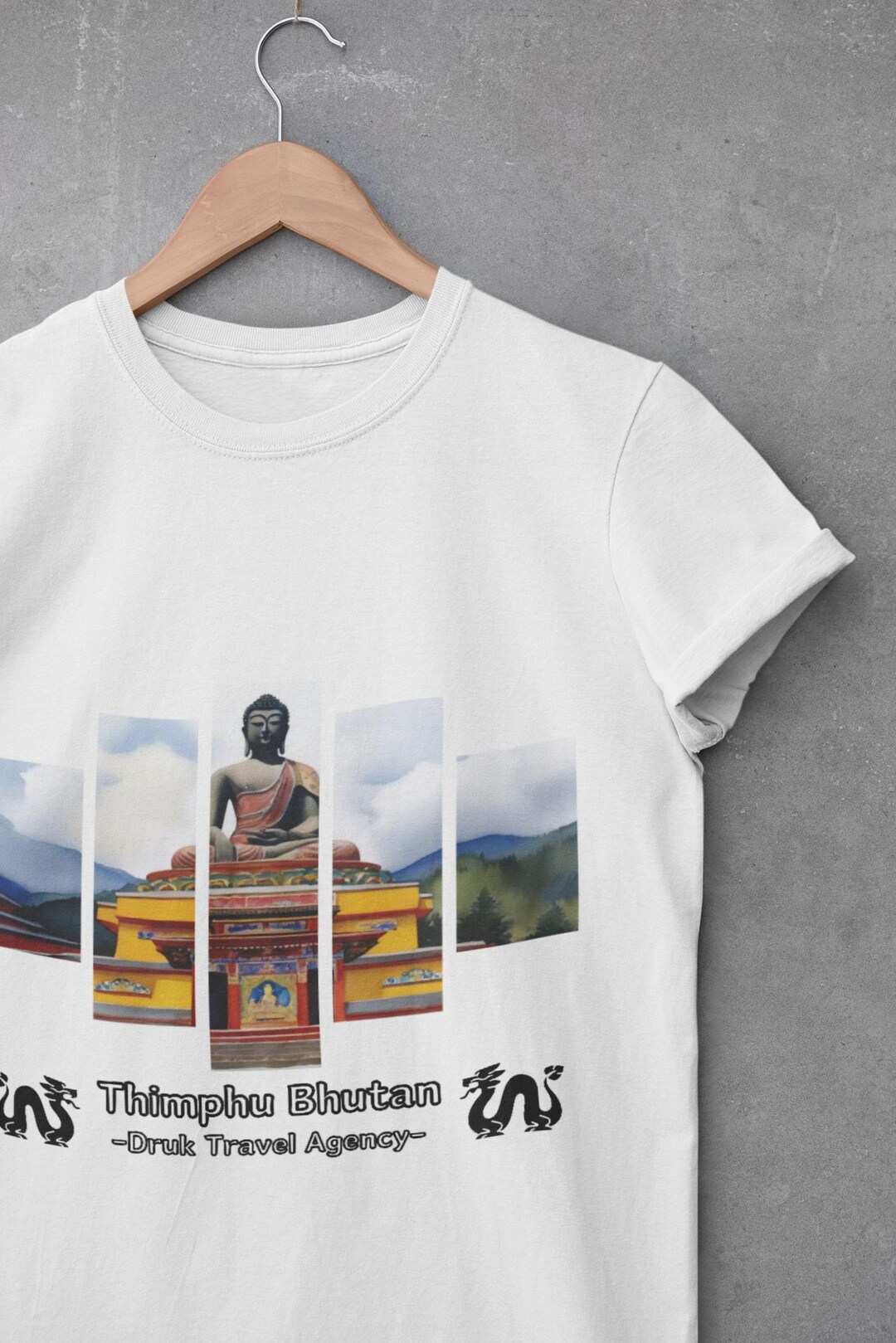 Dragon Tee, Bhutan Design, Travel T-shirt, Popular Art, Travel Lovers ...
