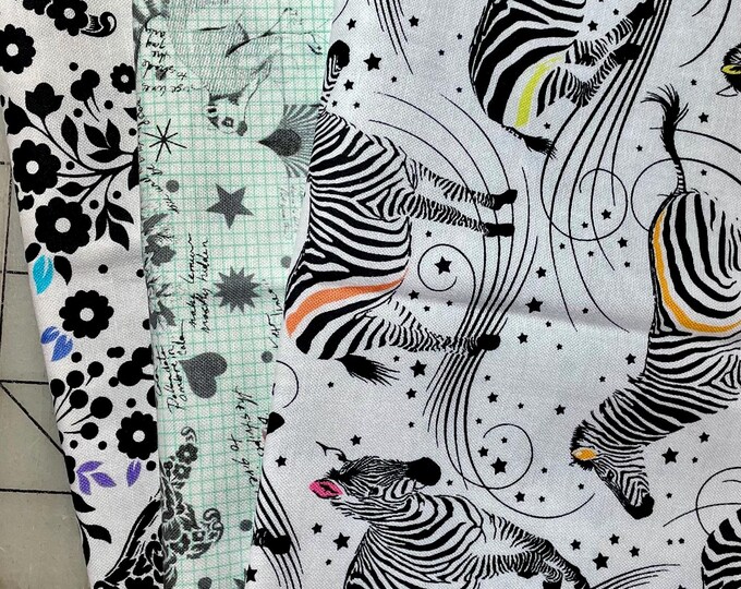 DISCONTINUED - Tula Pink - Linework - BUNDLE of Three 9 X 22 in Fabrics ...