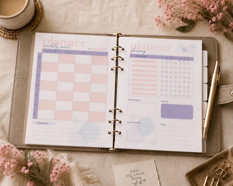 Busy Mom Planner Printable | Daily Weekly Monthly Planner Bundle | Pink ...