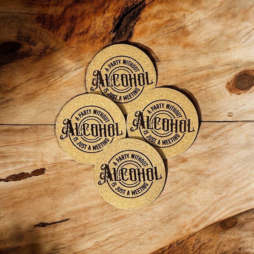 Funny Saying Cork Coasters Set of 4 | Rustic Home Decor | Unique Gift ...