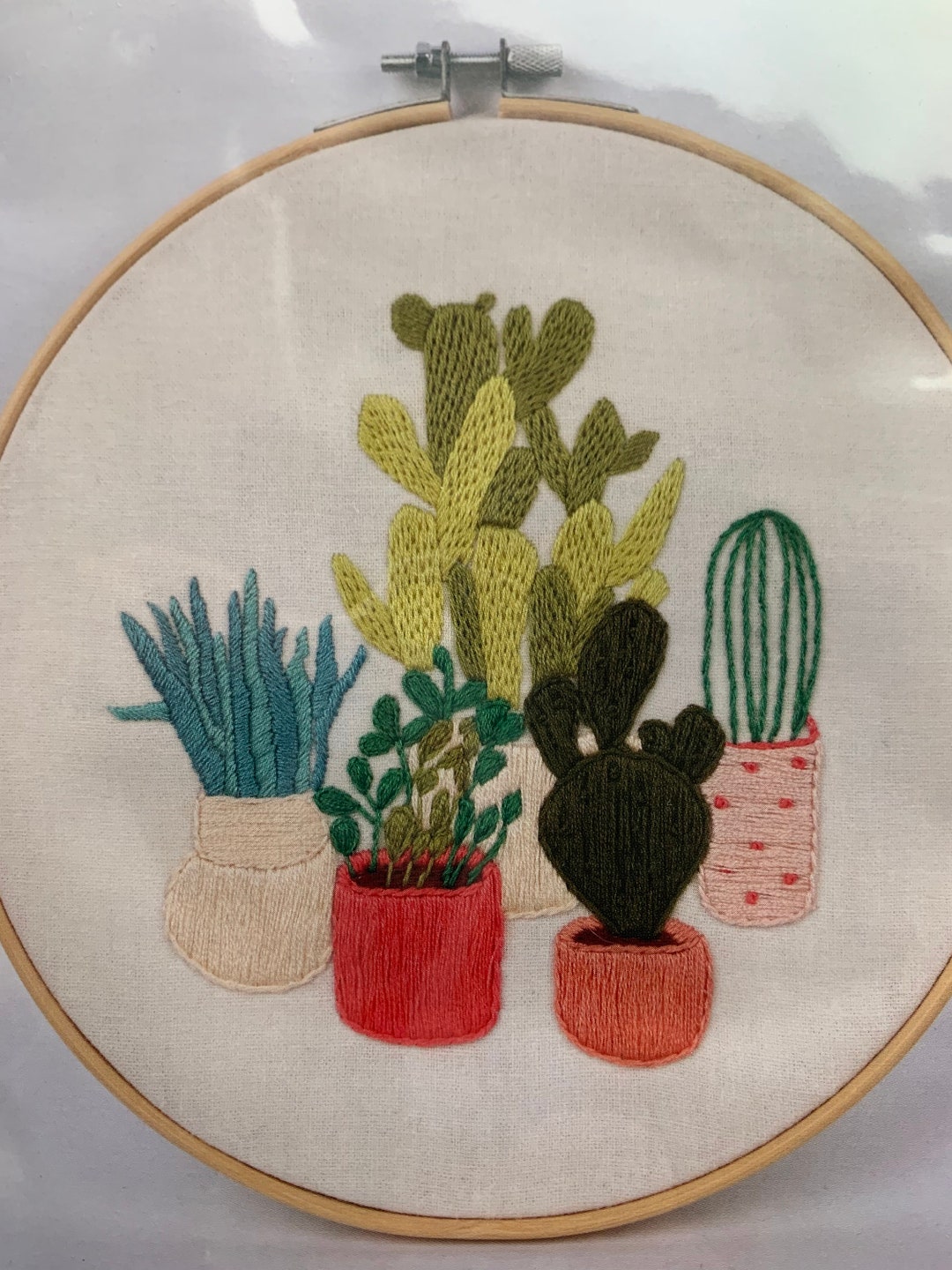 Potted Succulent Garden Cactus Embroidery **KIT** Includes Printed ...