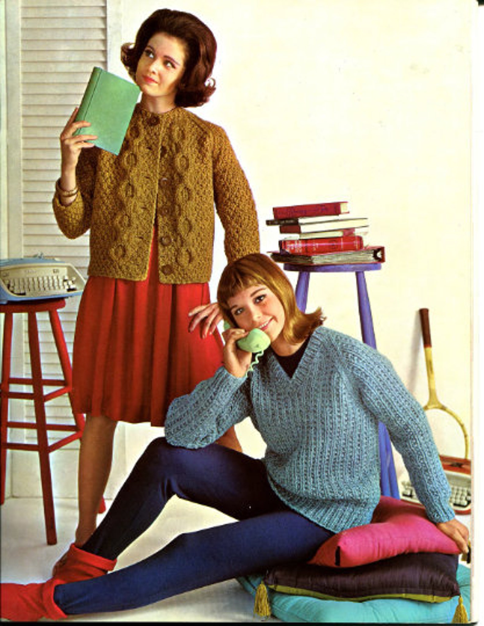 Bear Fleisher 1964 Vintage Sweater AND Cardigan 2 Patterns PDF - Etsy