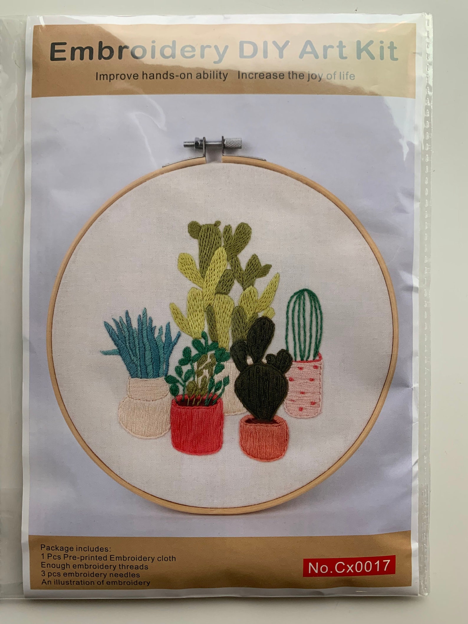 Potted Succulent Garden Cactus Embroidery **KIT** Includes Printed ...