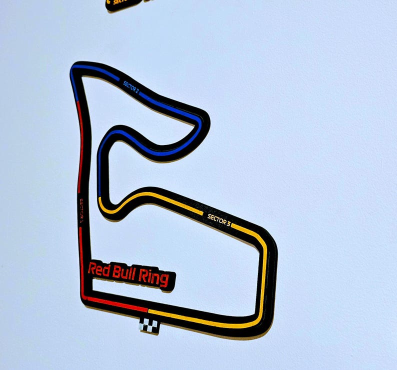 Red Bull Ring • Austria Track Map – Laser-cut Wall Art (40 Cm) – Racing ...