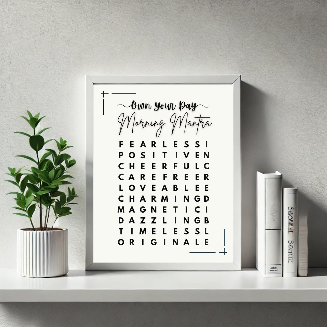 Inspirational Word Search Wall Art: Motivational Quotes Printable for ...