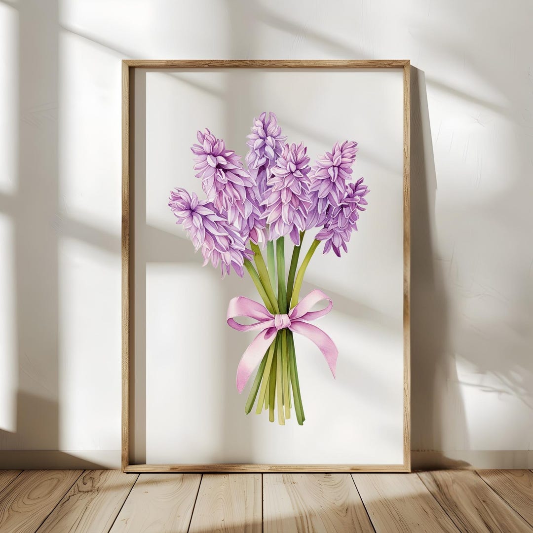 Lavender Hyacinth Wall Art, Pastel Spring Floral Print, Preppy Room ...