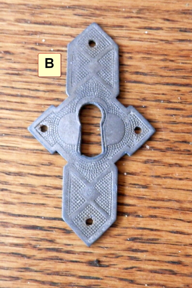 Choice brass antique vertical key hole. escutcheon vintage | Etsy