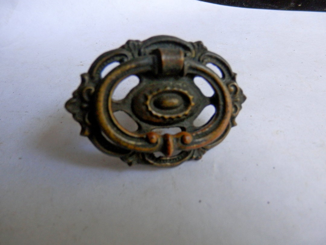 One 1 Cast Brass Antique Ring Pull Vintage Center Mount - Etsy